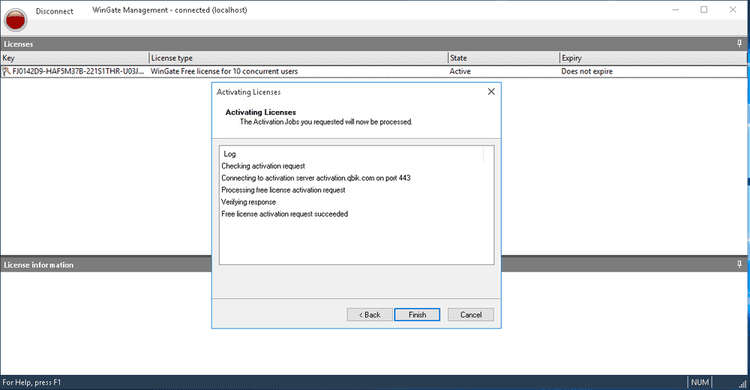 How to setup a proxy server with WinGate on Windows 10