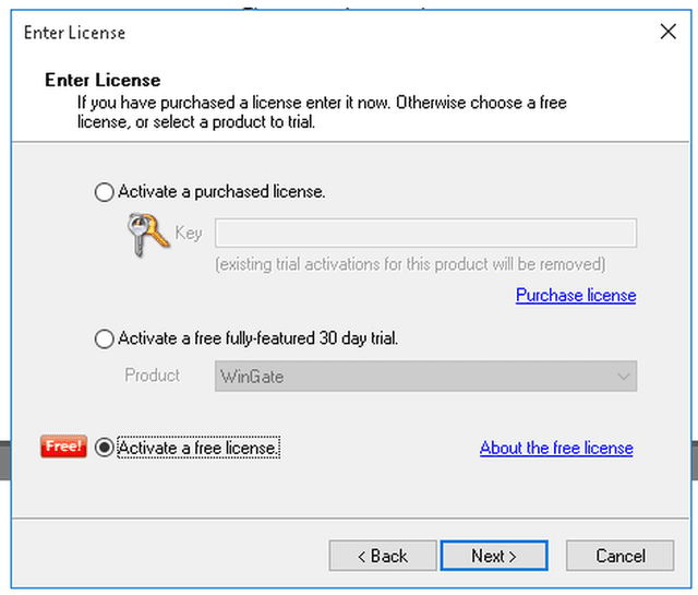 How to setup a proxy server with WinGate on Windows 10